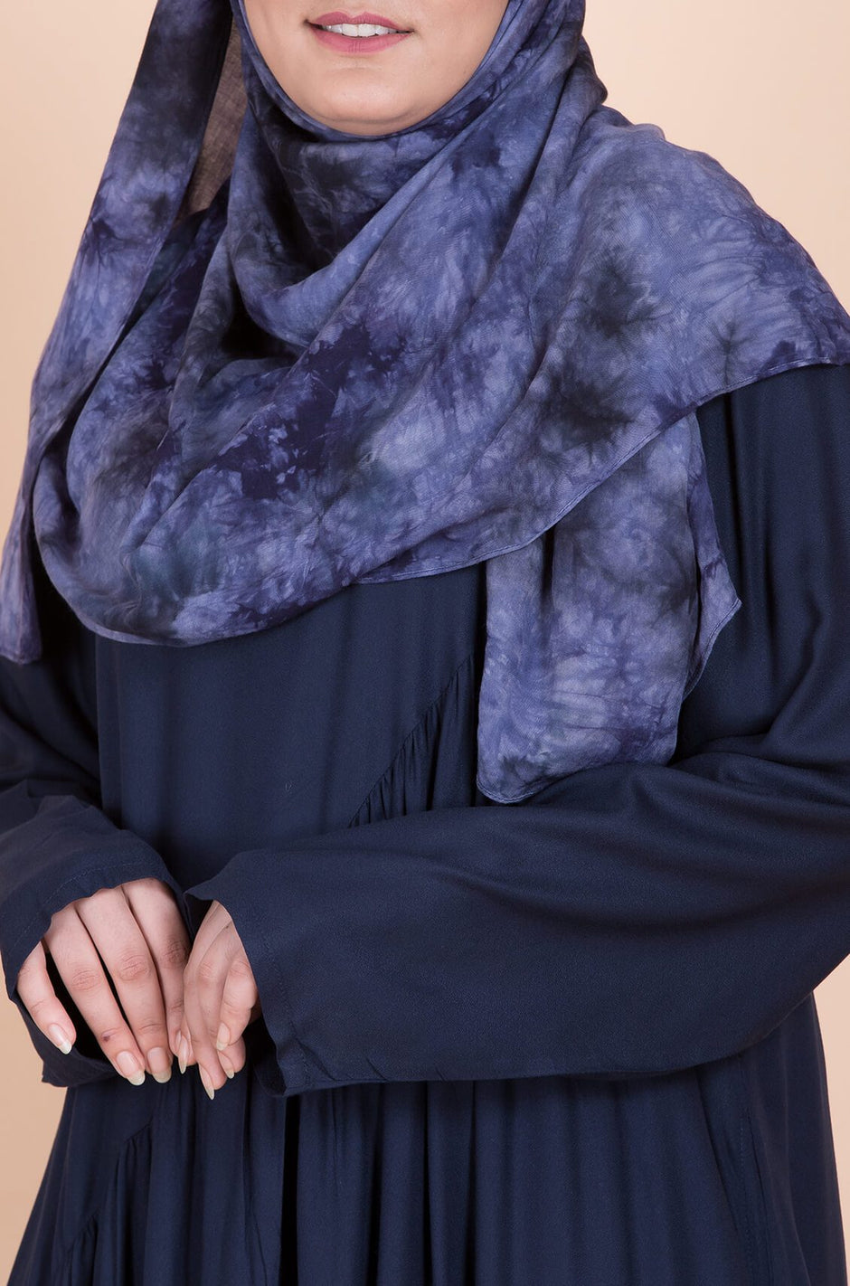 Blue Rayon Cotton Tie Dye Hijab